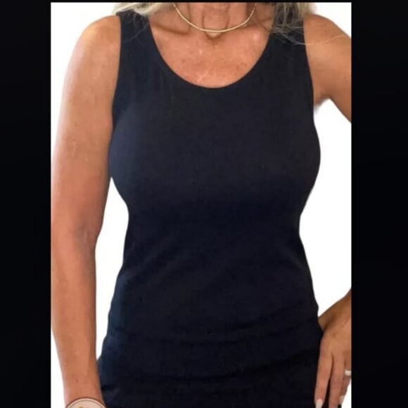 French Laundry | Tops | New French Laundry Scoop Tank Black Stretch ...